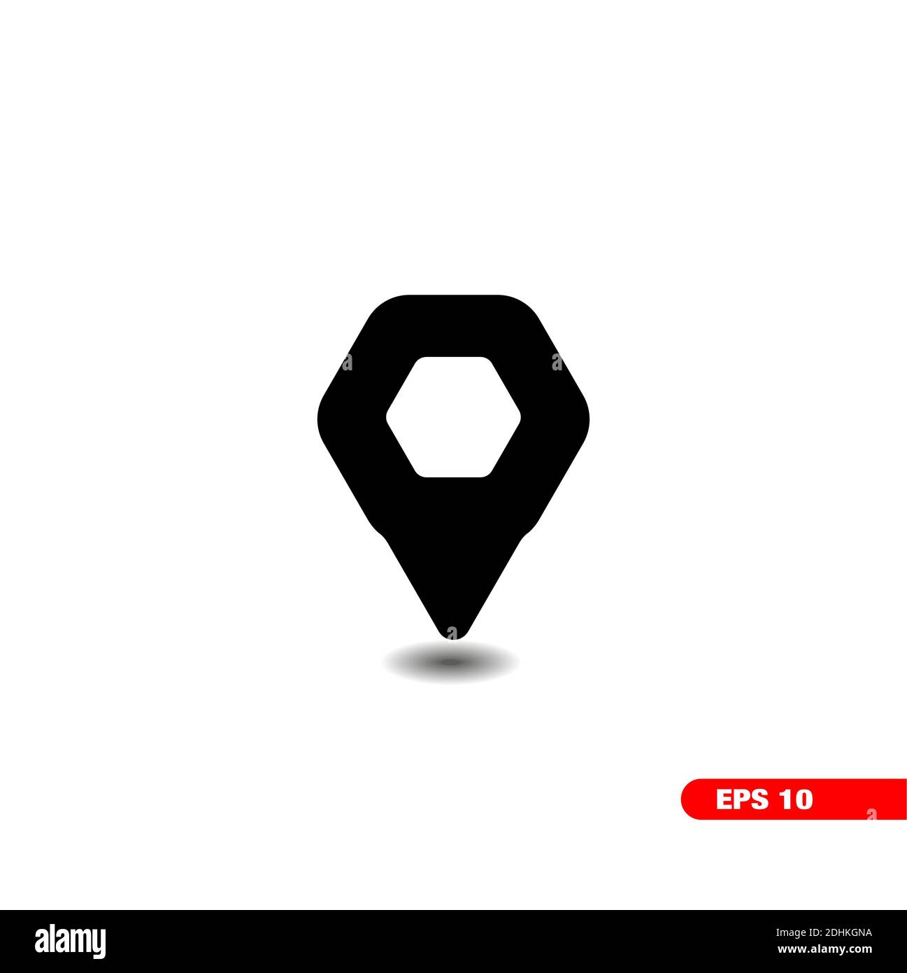 Hexagon Shape Location Icon vector. Location Hexagon Icon Stock Vector ...