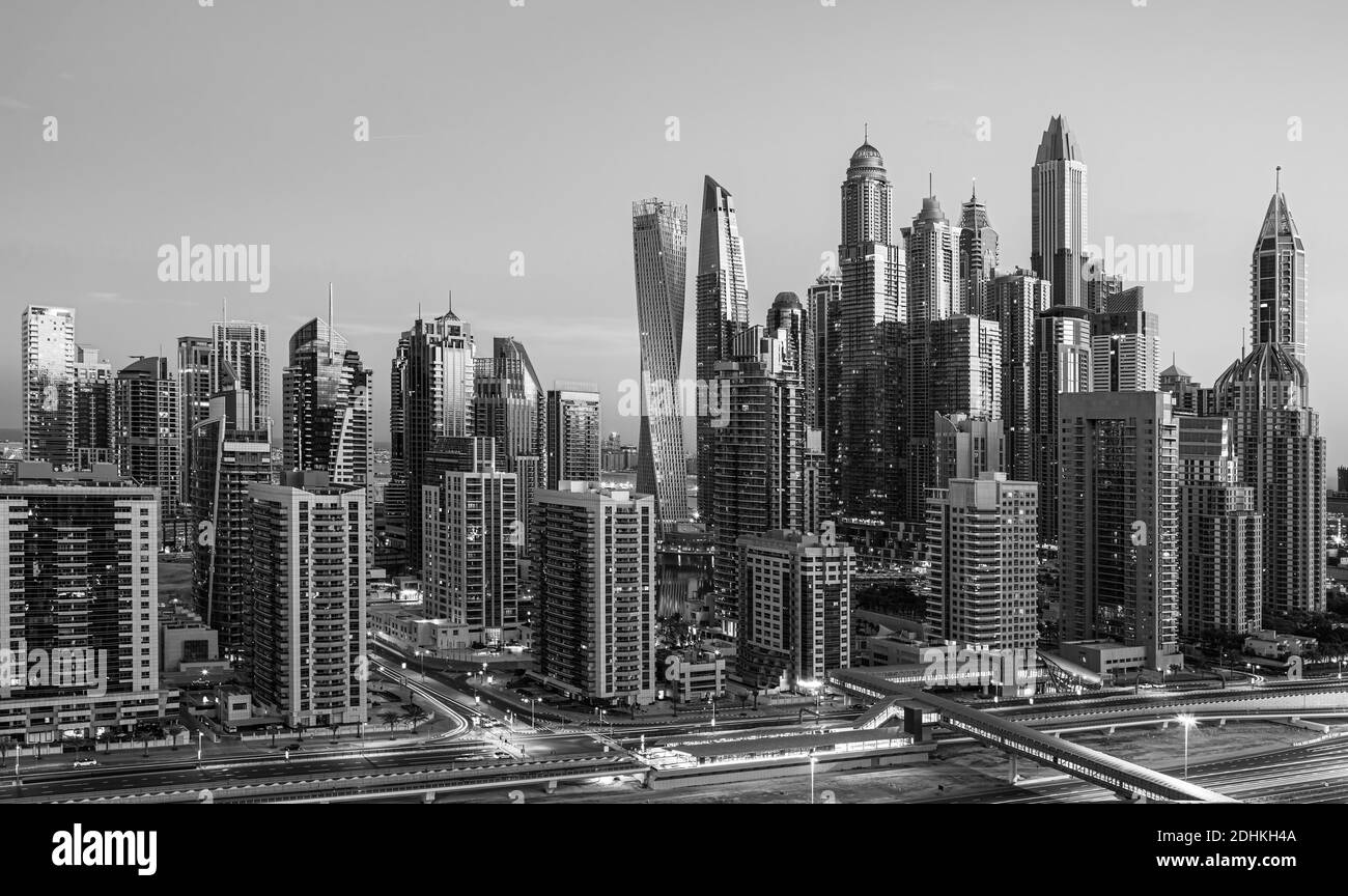 Dubai city center view at sunrise, United Arab Emirate Stock Photo - Alamy