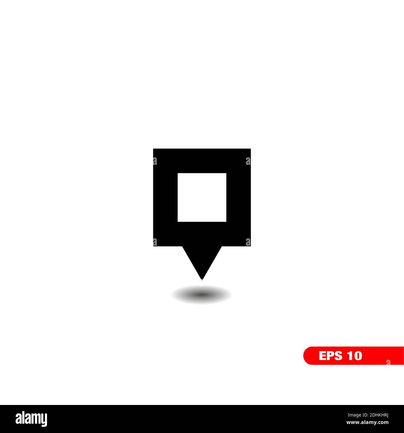 Square Shape location Vector Icon. Square Location Icon Symbol Stock ...