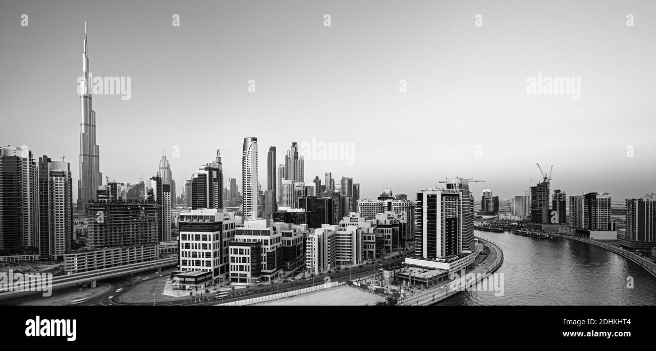 Dubai city center view at sunrise, United Arab Emirate Stock Photo - Alamy