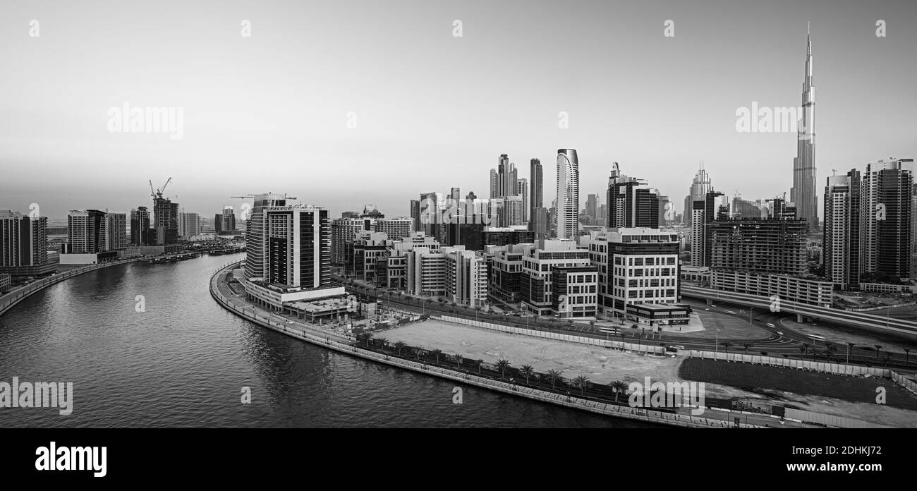 Dubai city center view at sunrise, United Arab Emirate Stock Photo - Alamy