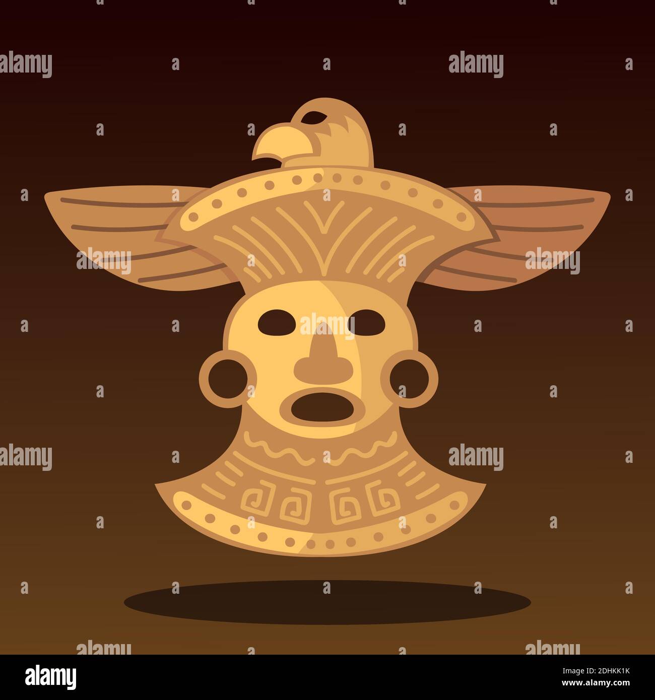 aztec ethnic tribal treasure bird ornament vector illustration Stock ...