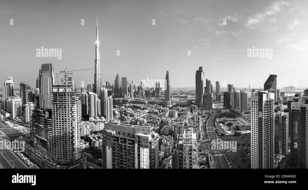 Dubai city center view at sunrise, United Arab Emirate Stock Photo - Alamy