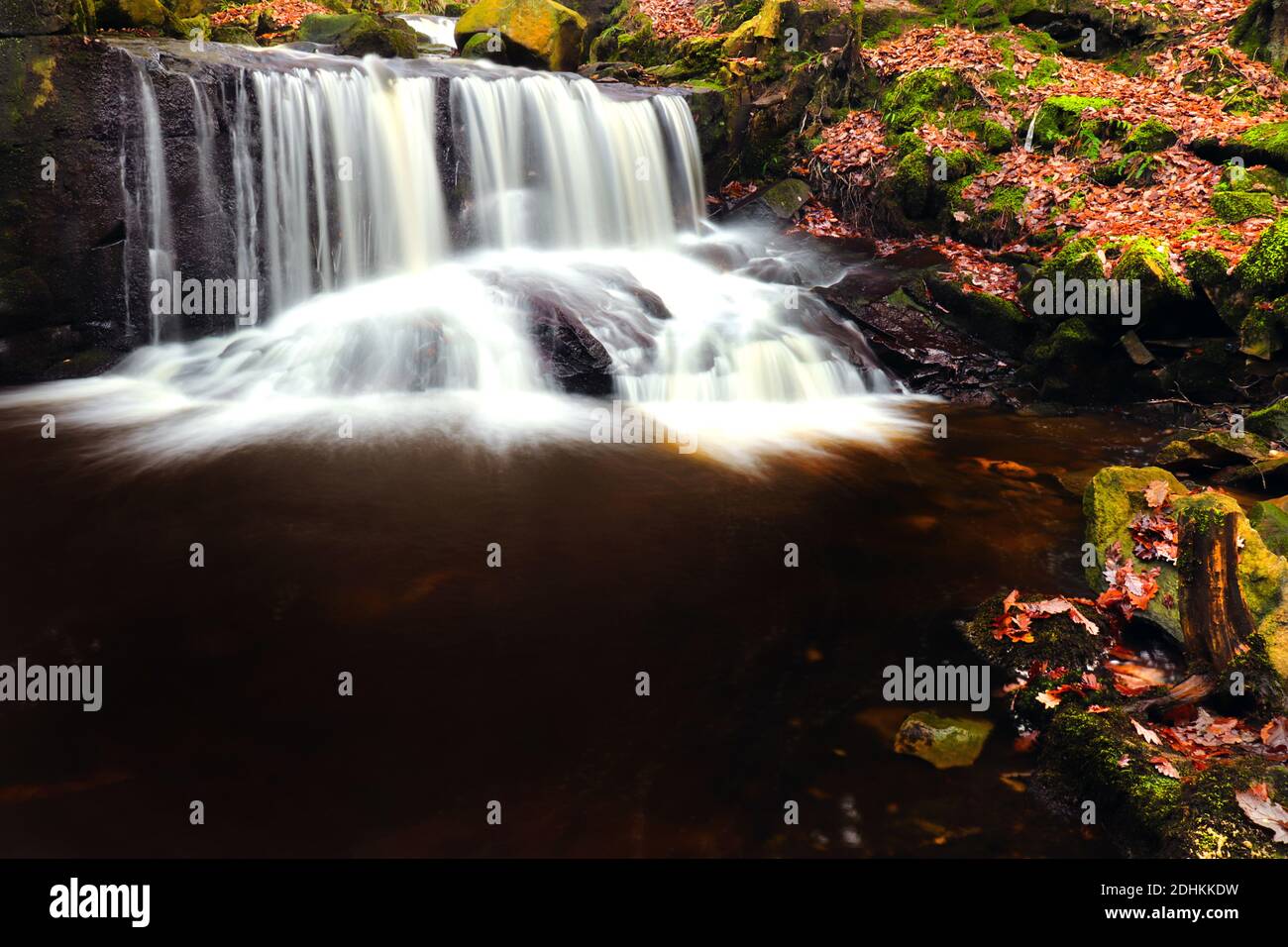 English waterfall in Autumn Stock Photo - Alamy