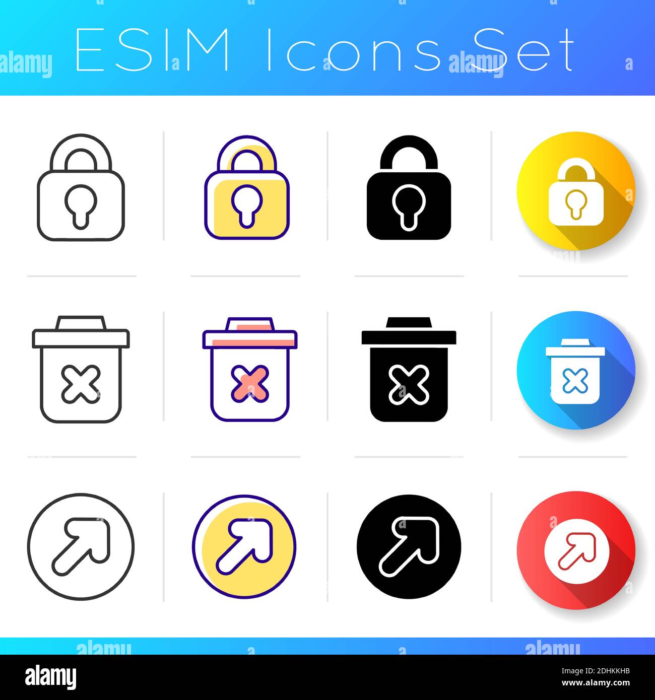 Interface for mobile application icons set Stock Vector Image & Art - Alamy