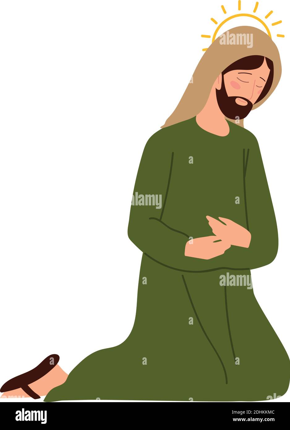 nativity character joseph praying icon design on white background ...