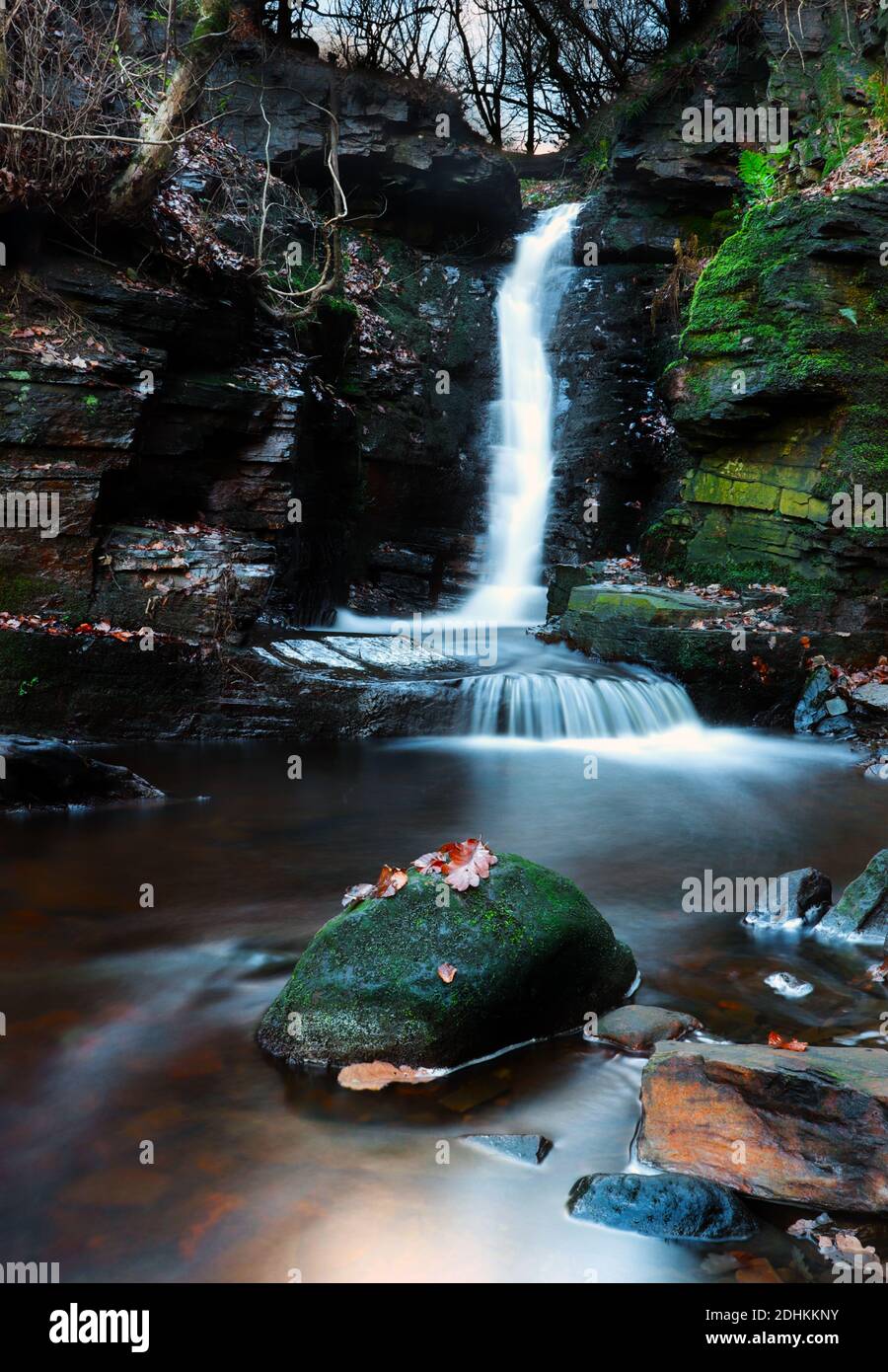 English waterfall in Autumn Stock Photo - Alamy