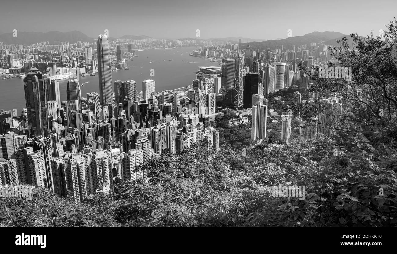 Amazing Hong Kong city skyline from Victoria peak at sunrise, China Stock Photo - Alamy