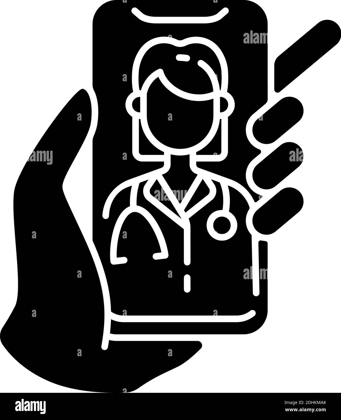 Telemedicine patient consultation healthcare Black and White Stock ...