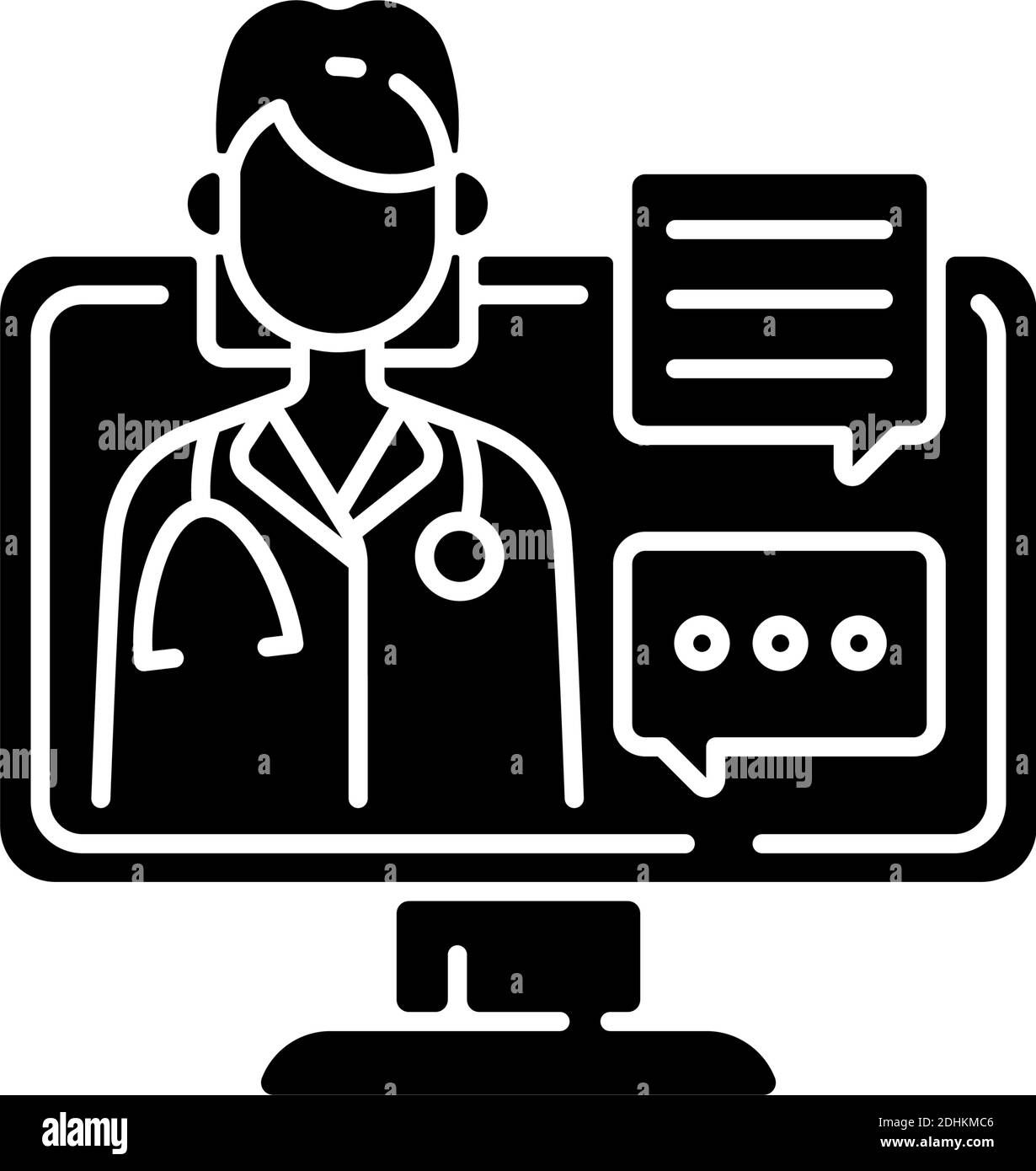 Chat consultation black glyph icon Stock Vector Image & Art - Alamy