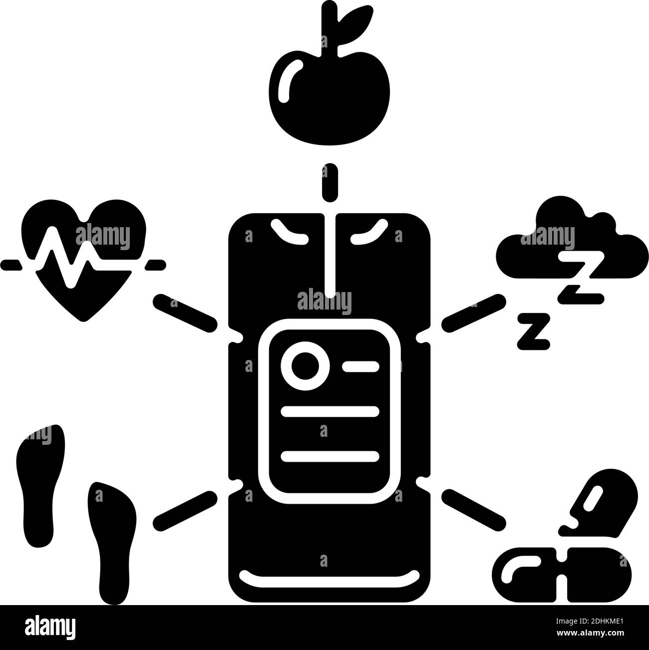 Health data collection black glyph icon Stock Vector Image & Art - Alamy