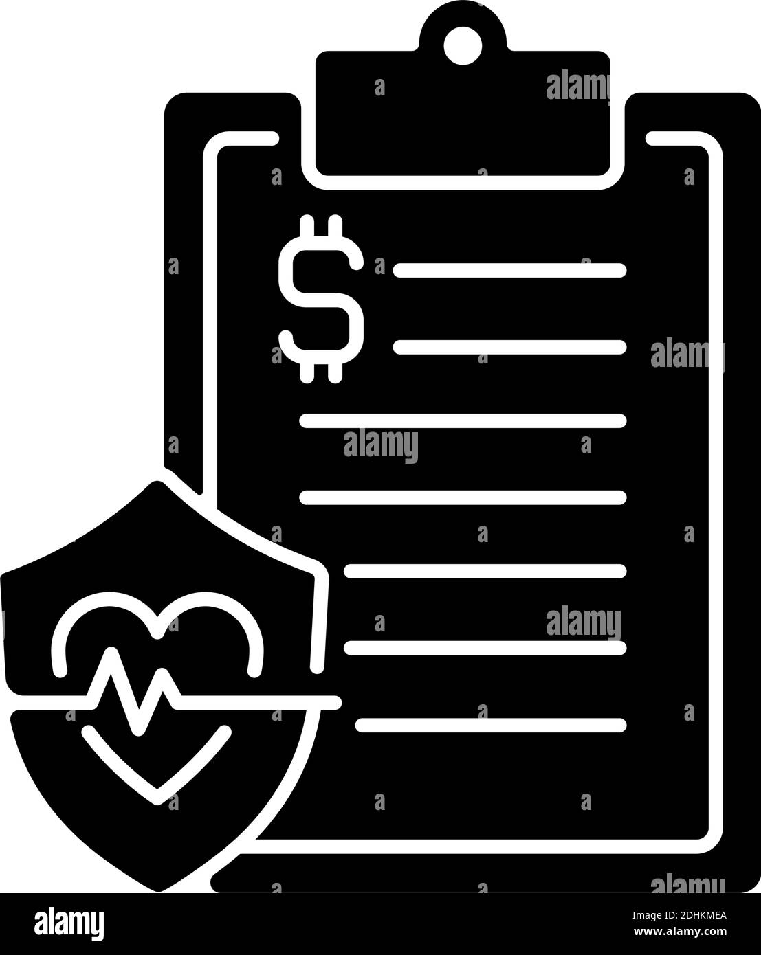 Insurance data black glyph icon Stock Vector Image & Art - Alamy