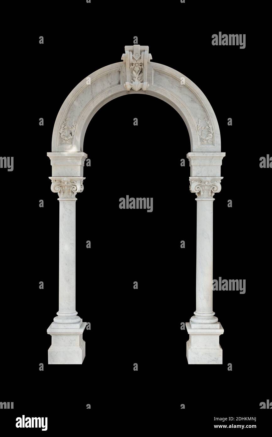 Elements of architecture of buildings, ancient arches, columns, windows ...