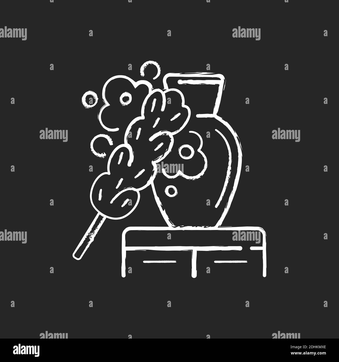 Dusting chalk white icon on black background Stock Vector Image & Art ...