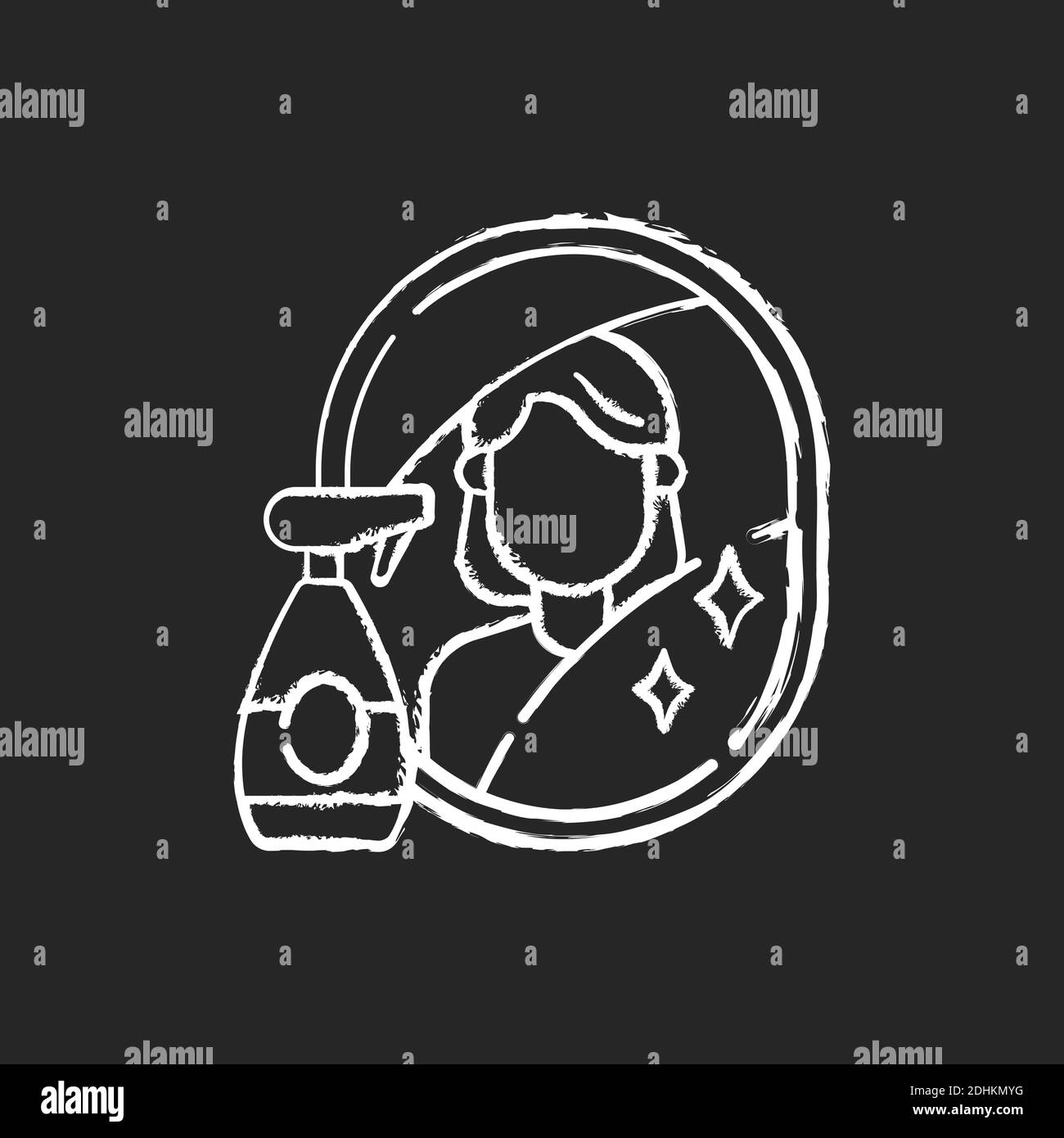 Wiping mirror chalk white icon on black background Stock Vector Image ...