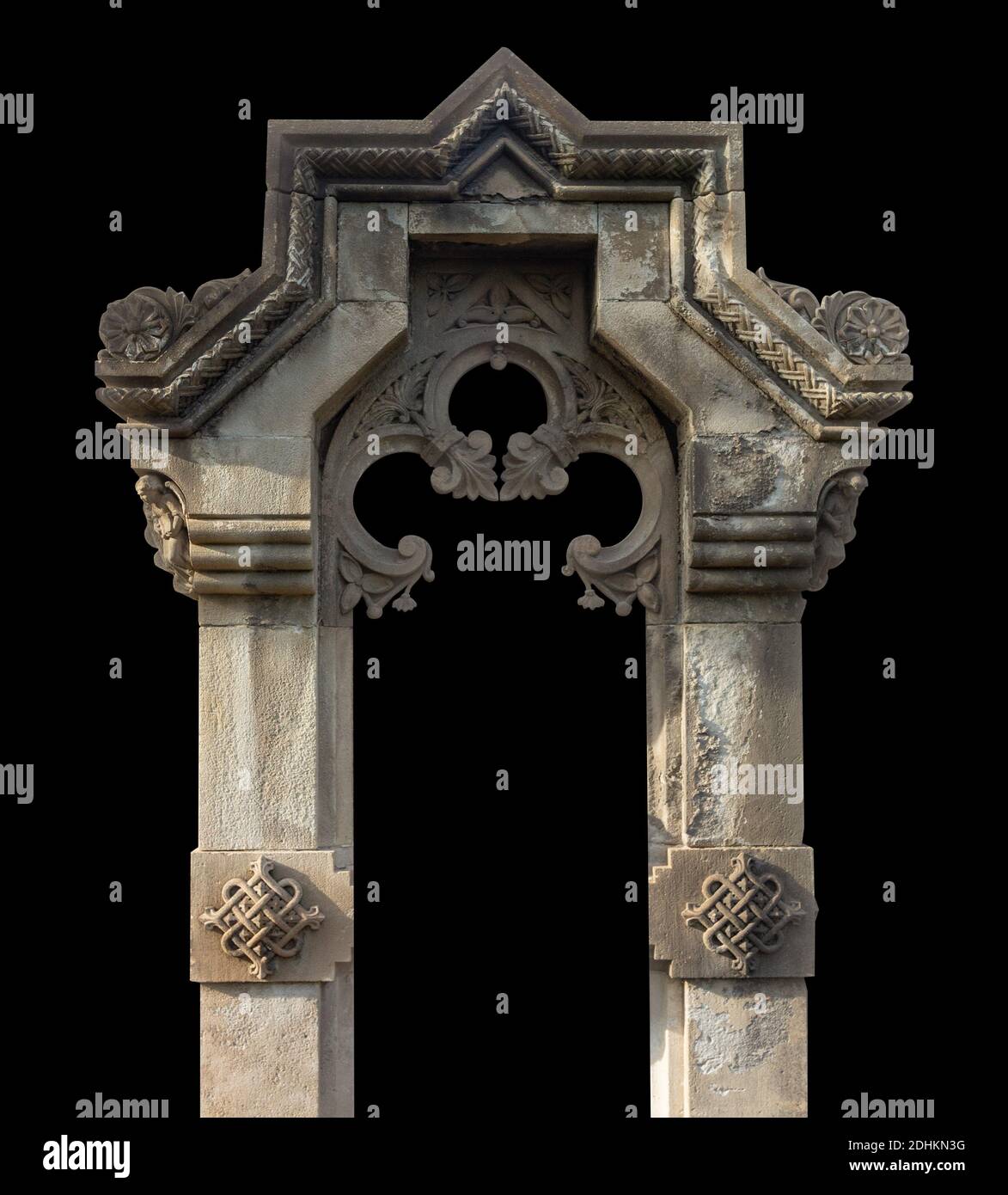 Elements of architecture of buildings, ancient arches, columns, windows ...