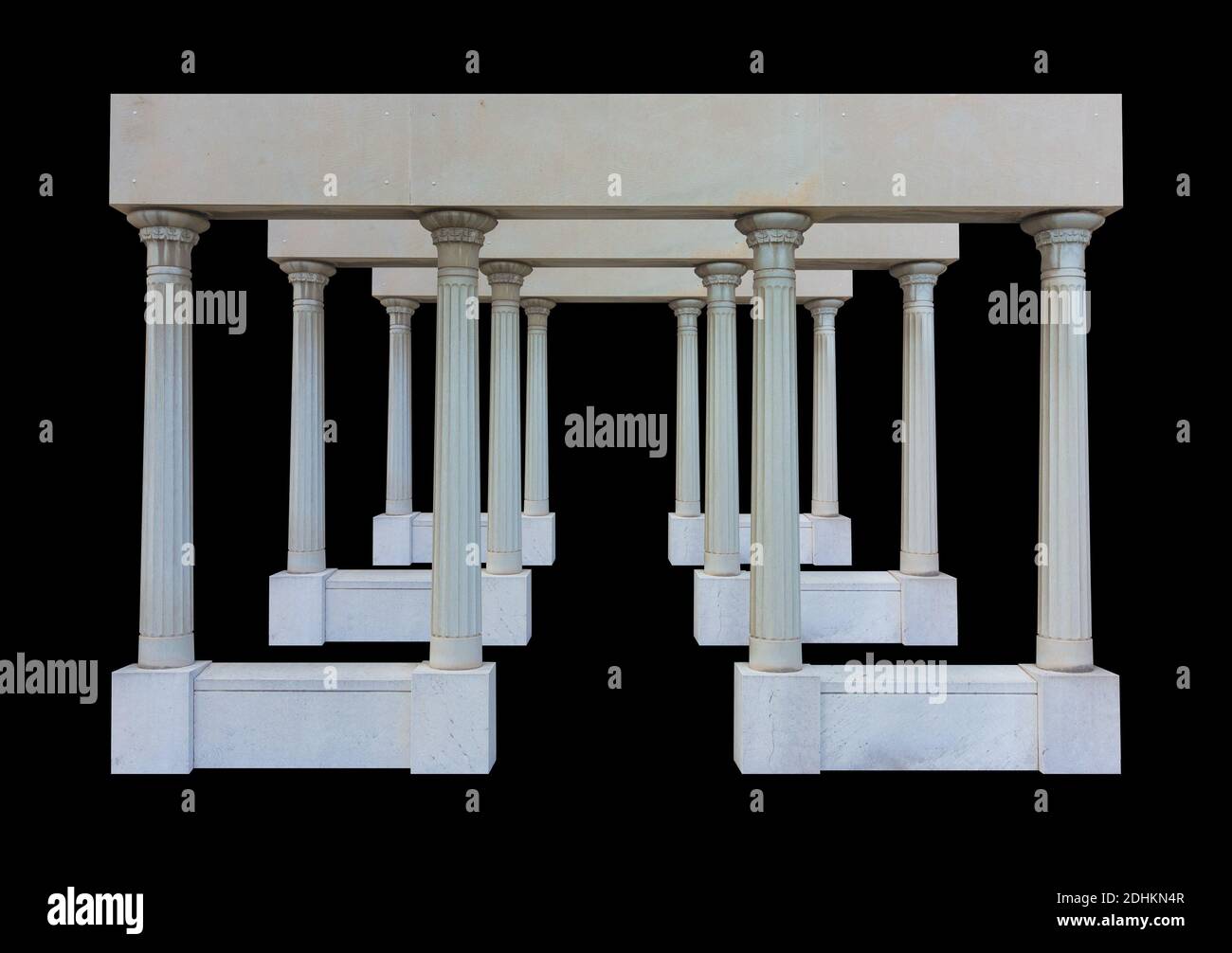 Elements of architecture of buildings, ancient arches, columns, windows ...
