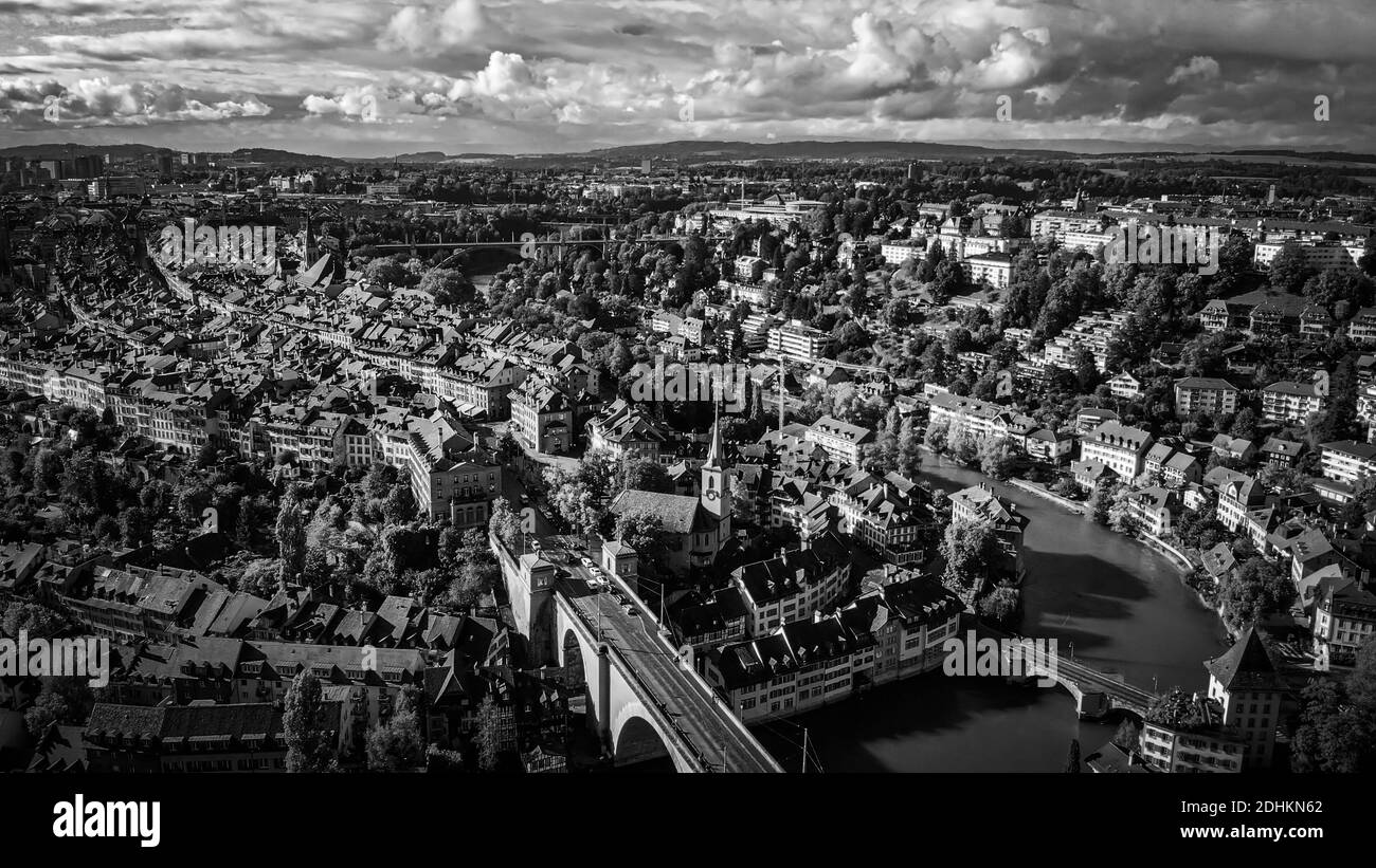 Aerial view over the city of Bern - the capital city of Switzerl Stock ...