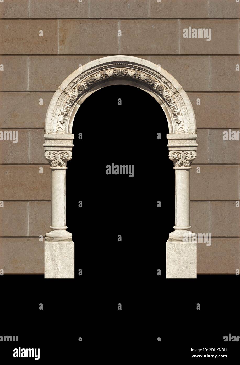 Elements of architectural decorations of buildings, doorways and arches ...