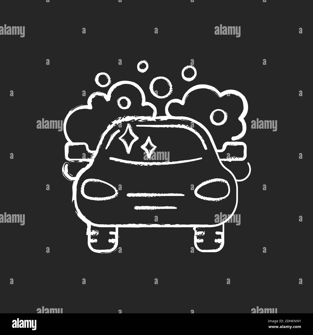 Car washing chalk white icon on black background Stock Vector Image ...