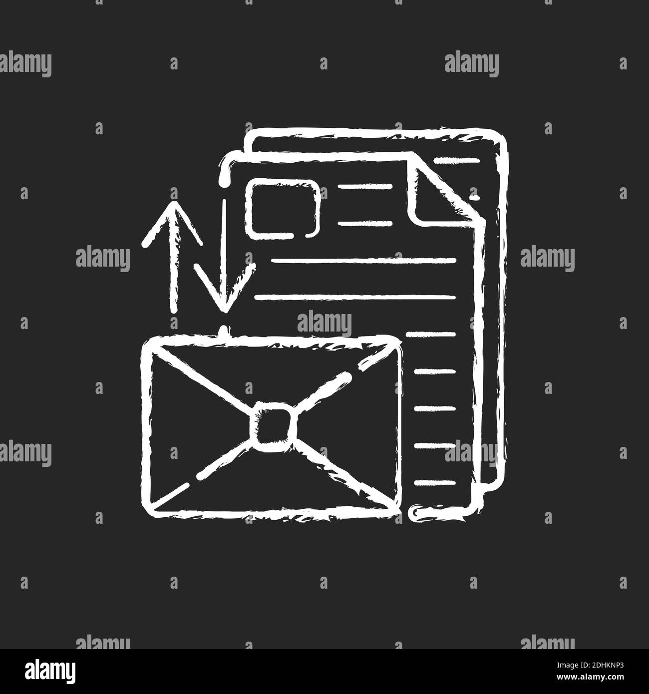 Sorting letters chalk white icon on black background Stock Vector Image ...