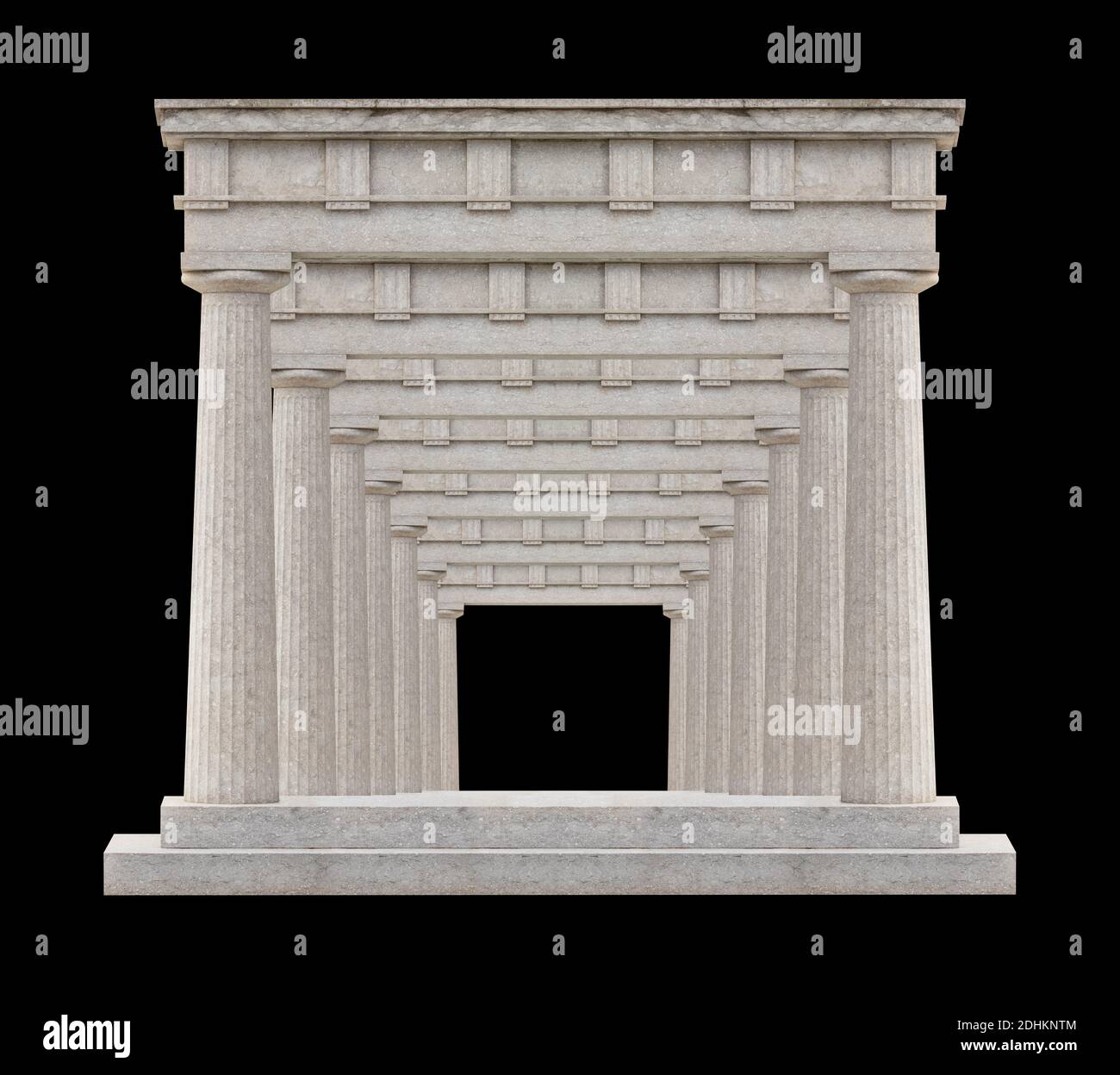 Elements of architecture of buildings, ancient arches, columns, windows ...