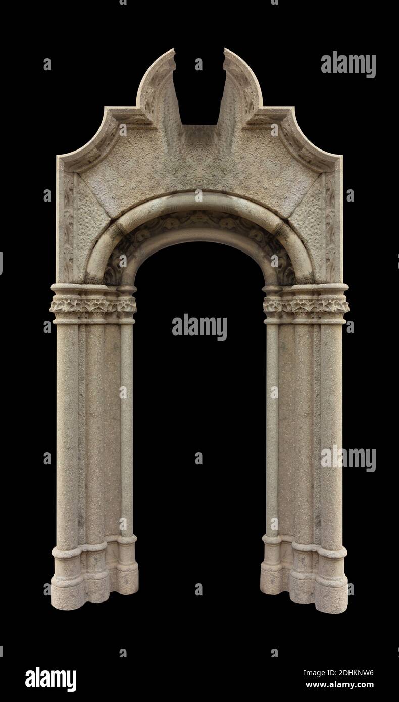 Elements of architecture of buildings, ancient arches, columns, windows ...