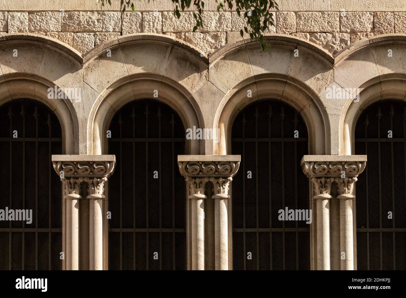 Elements of architectural decorations of buildings, arches and columns ...