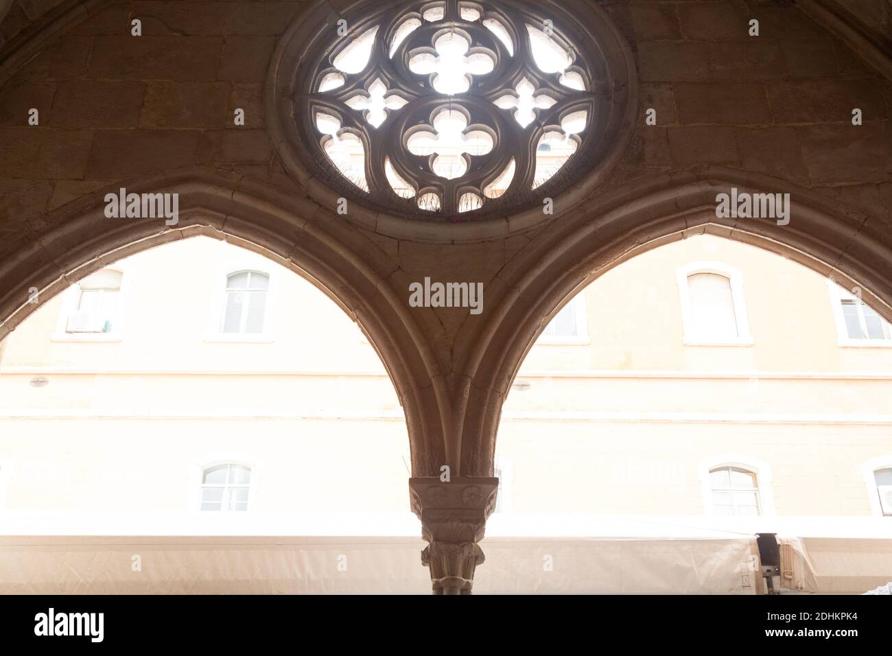 Elements of architecture of buildings, ancient arches, columns, windows ...