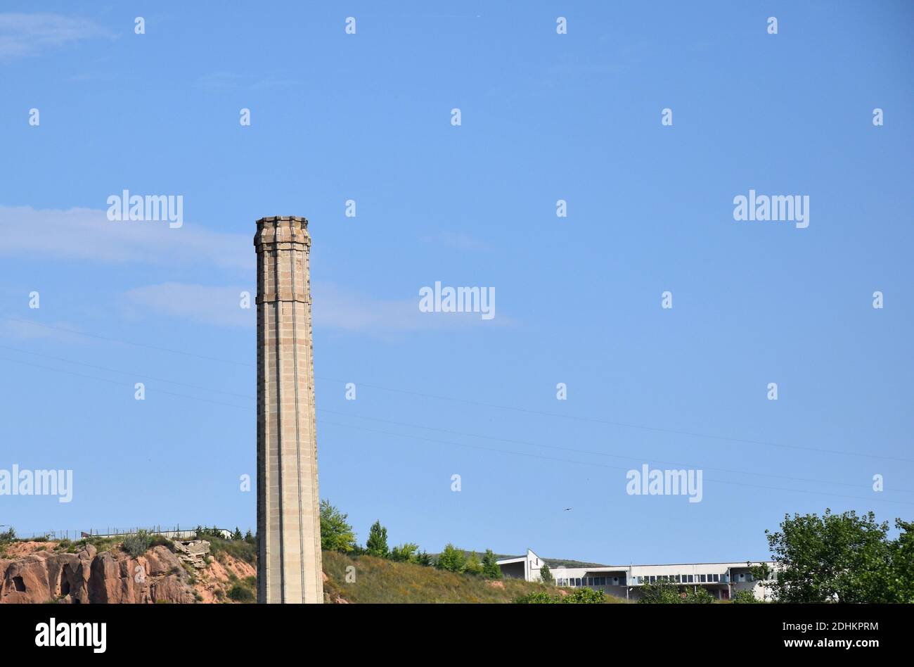 Old factory chimney in the city of Arnedo. Today it is an industrial ...