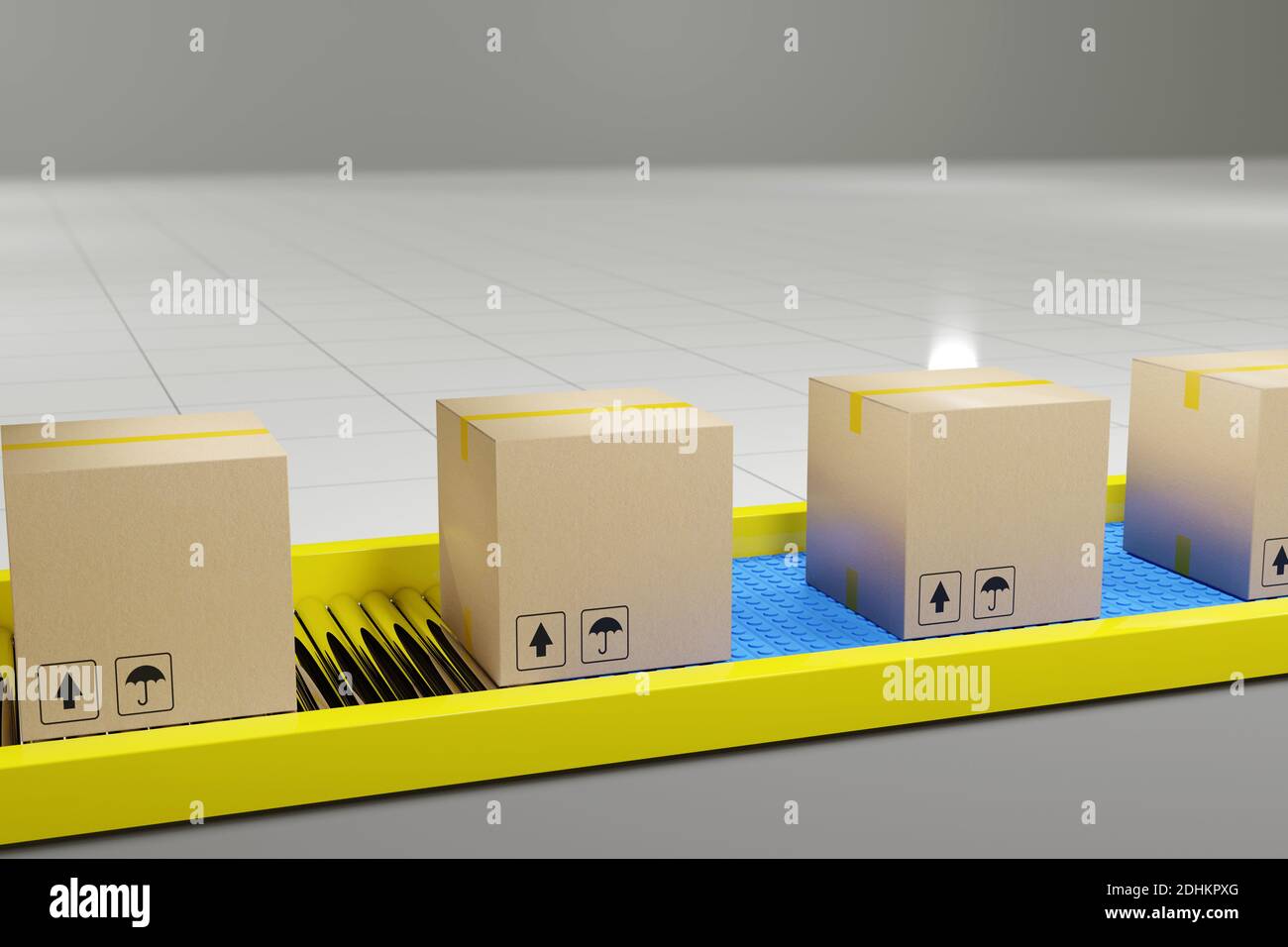 Conveyor belt boxes hi-res stock photography and images - Alamy