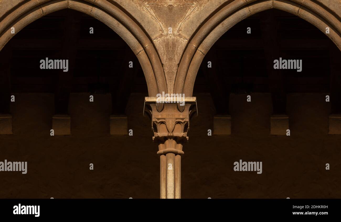 Elements of architectural decorations of buildings, arches and columns ...
