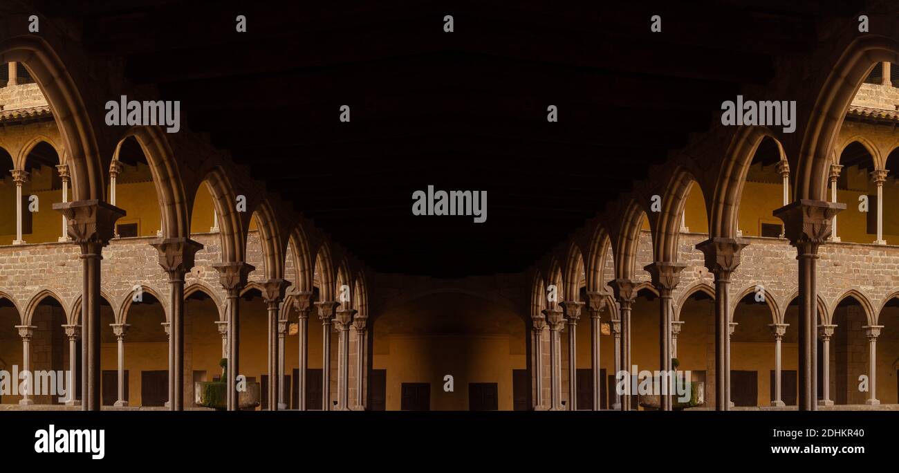 Elements of architectural decorations of buildings, arches and columns ...