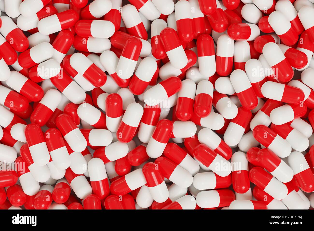 Red and white pills background. 3d illustration Stock Photo - Alamy