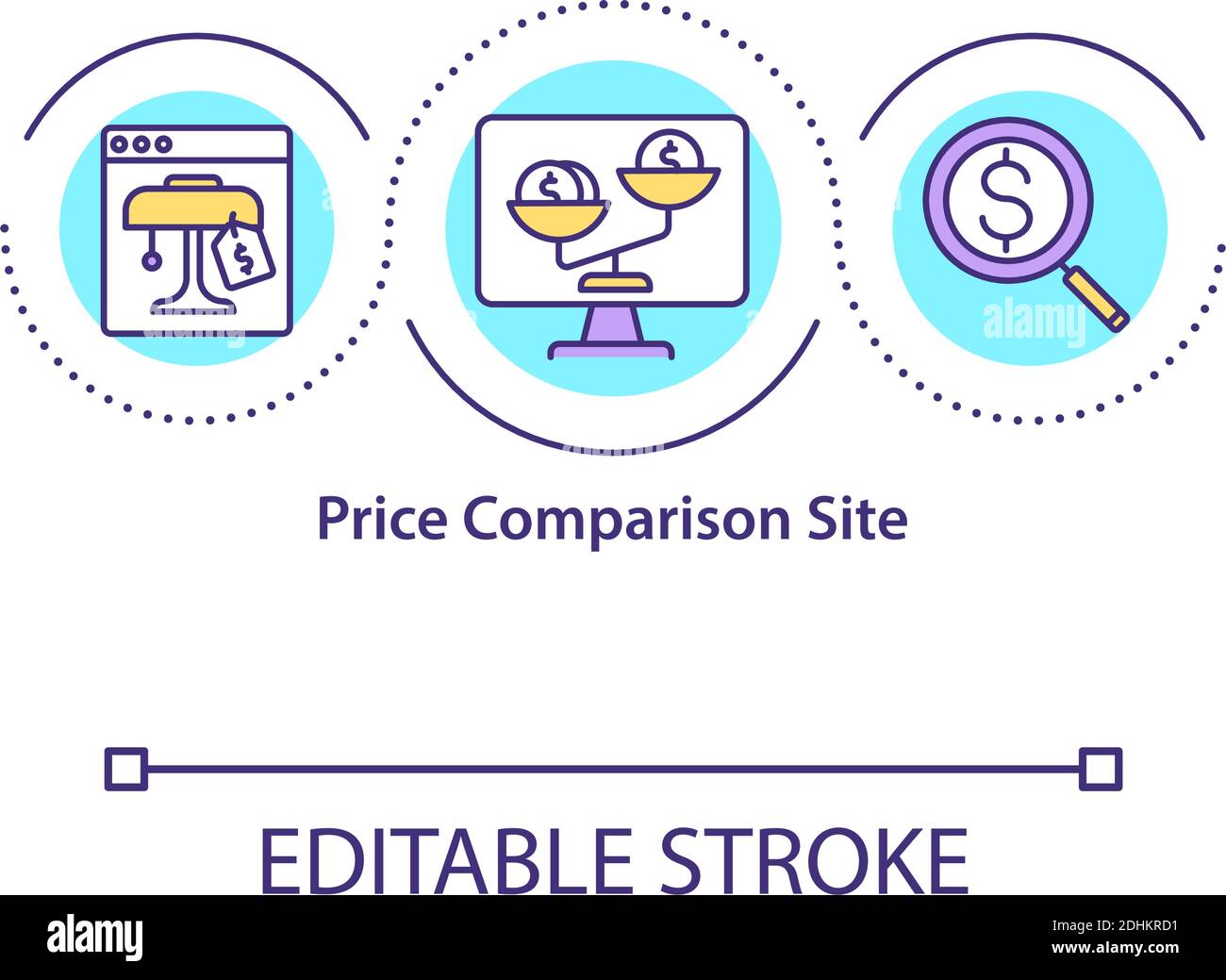 Price comparison site concept icon Stock Vector Image & Art - Alamy