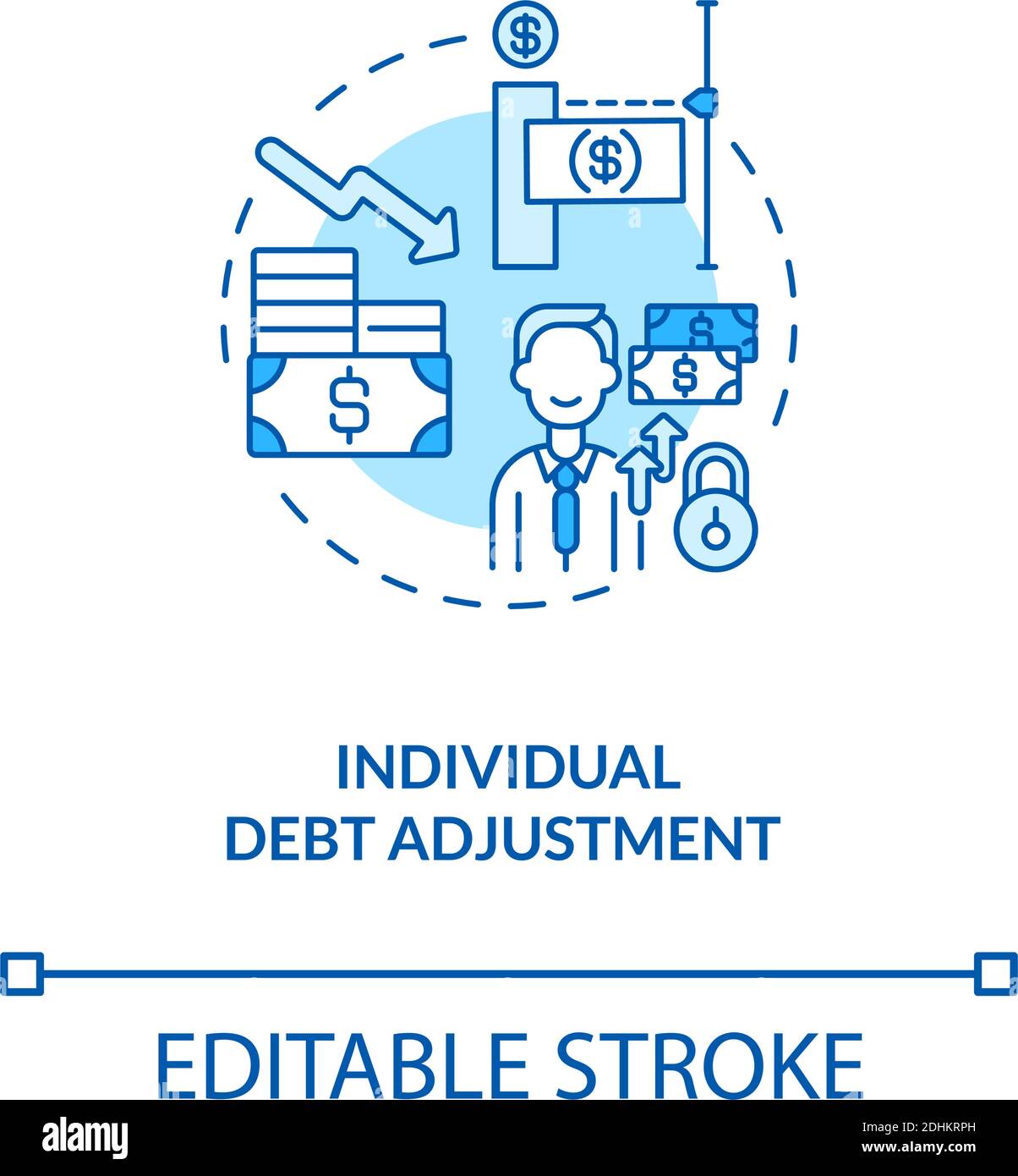 Individual debt adjustment blue concept icon Stock Vector Image & Art ...