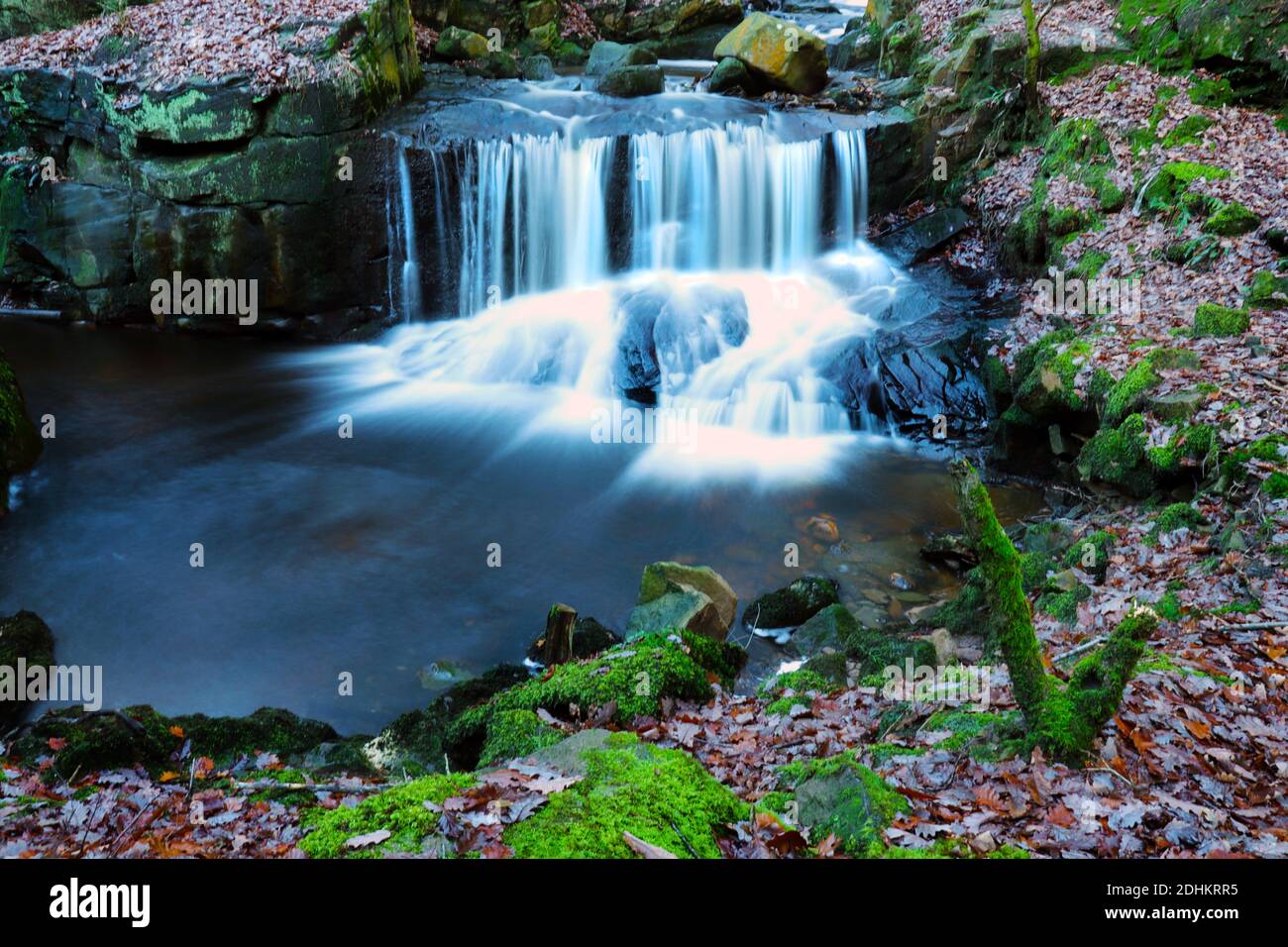 English waterfall in Autumn Stock Photo - Alamy