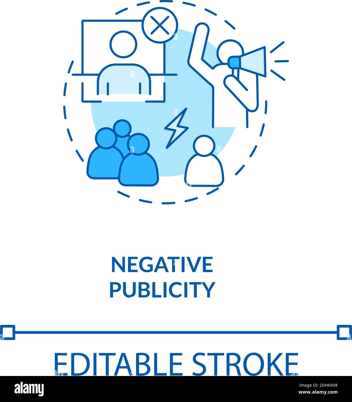 Negative publicity blue concept icon Stock Vector Image & Art - Alamy