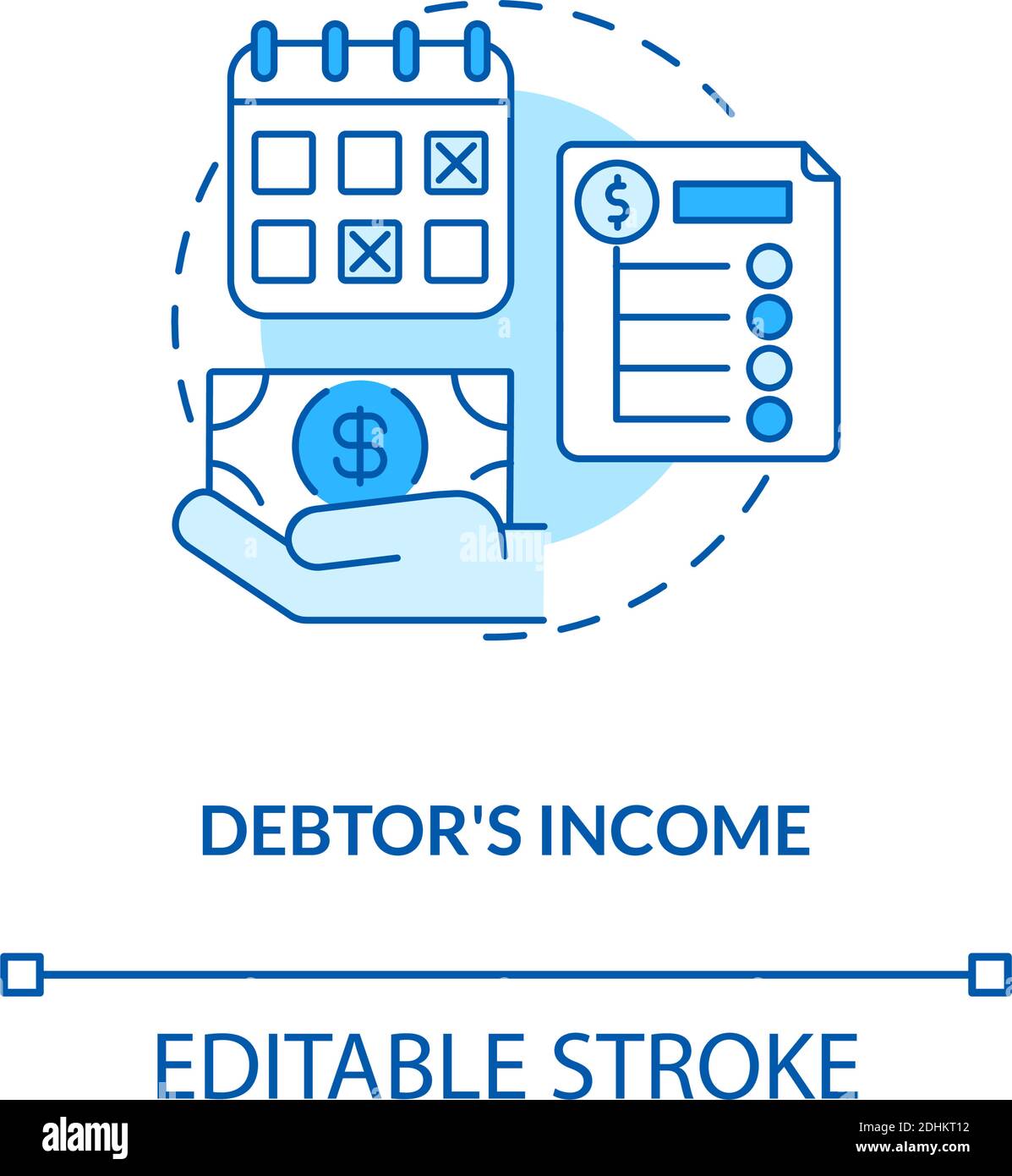 Debtor income blue concept icon Stock Vector Image & Art - Alamy