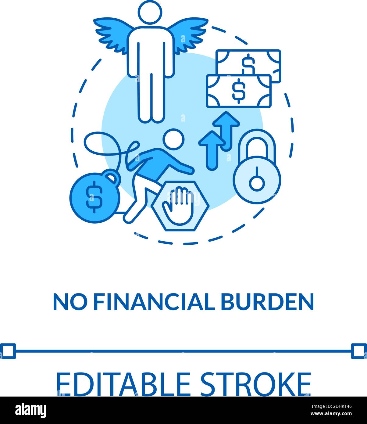 No financial burden blue concept icon Stock Vector Image & Art - Alamy