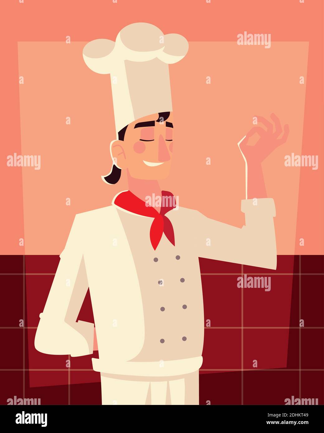 young male chef worker professional restaurant vector illustration ...
