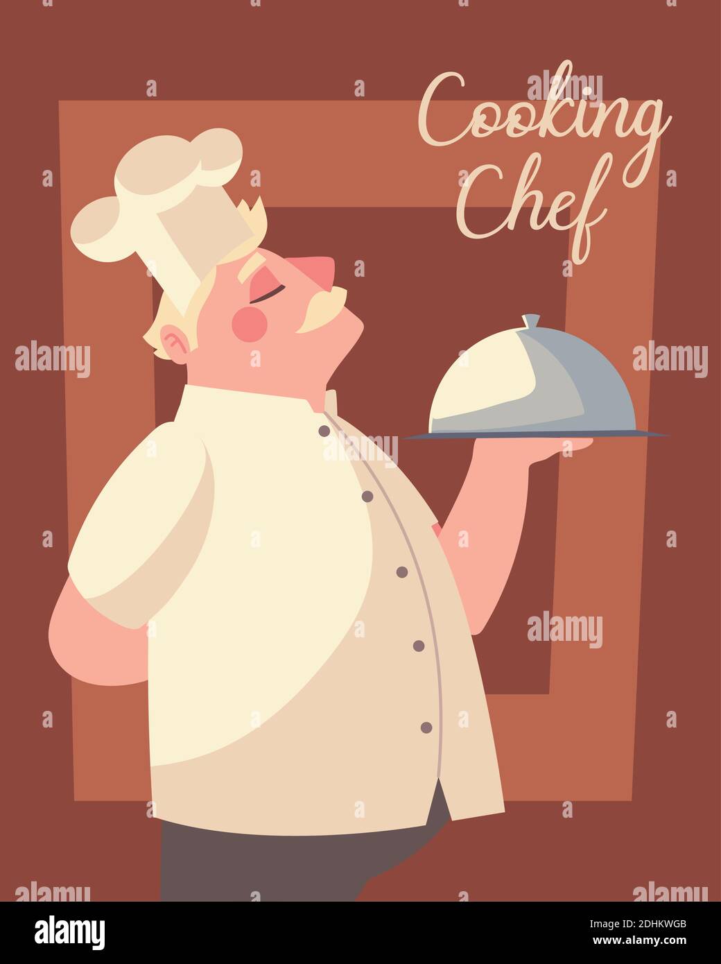 cooking chef worker meal restaurant service vector illustration Stock ...