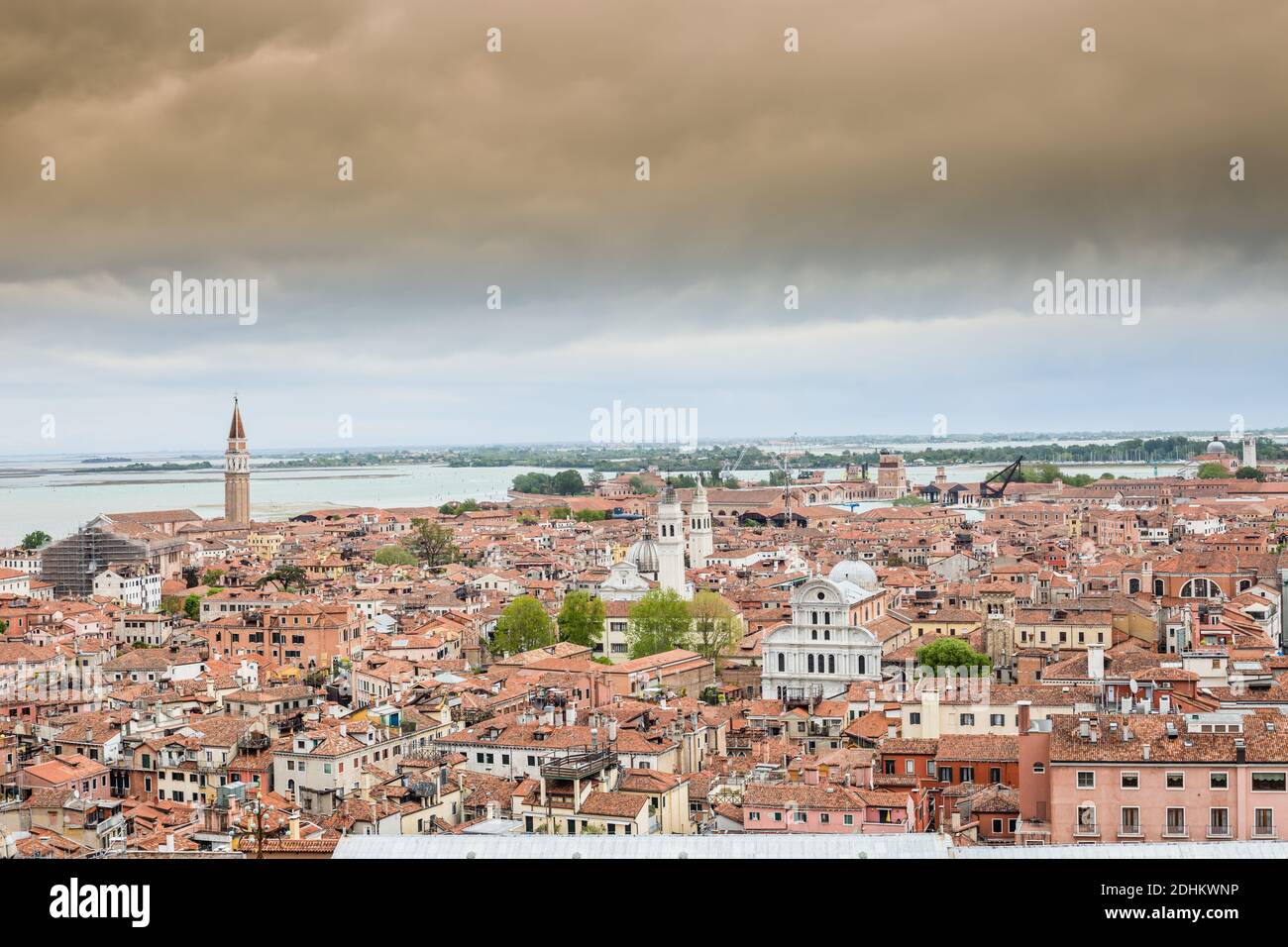 Bird eye view of Venice from San Marco bell tower, Italy Stock Photo ...