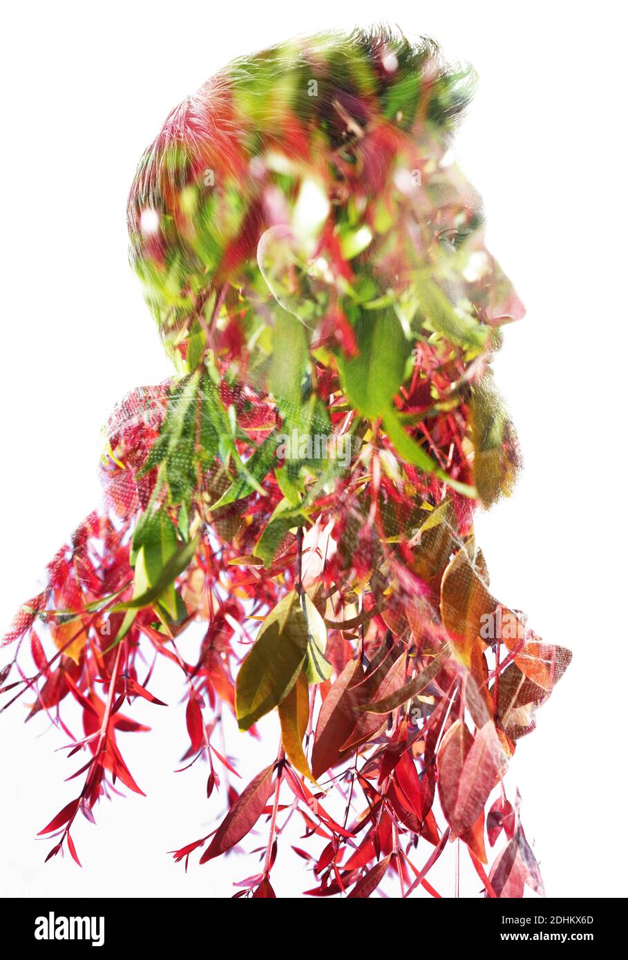 Artistic portrait created by combining two photographs Stock Photo - Alamy