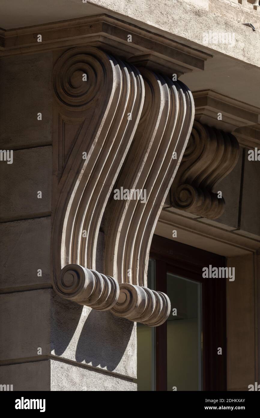 Elements of architectural decorations of buildings, a beam under the ...