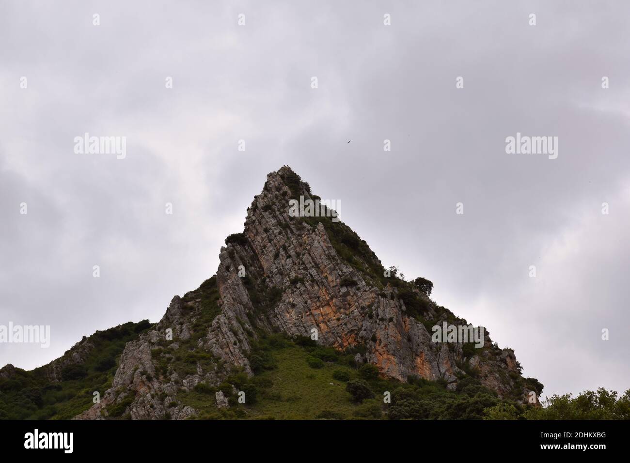 Small peak in the bush with well-defined vertical layers. Peg. Cloudy ...