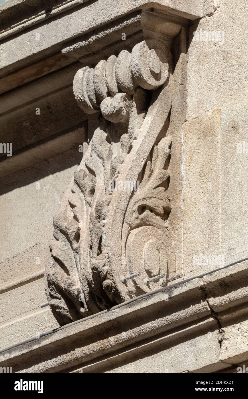 Elements of architectural decorations of buildings, a beam under the ...
