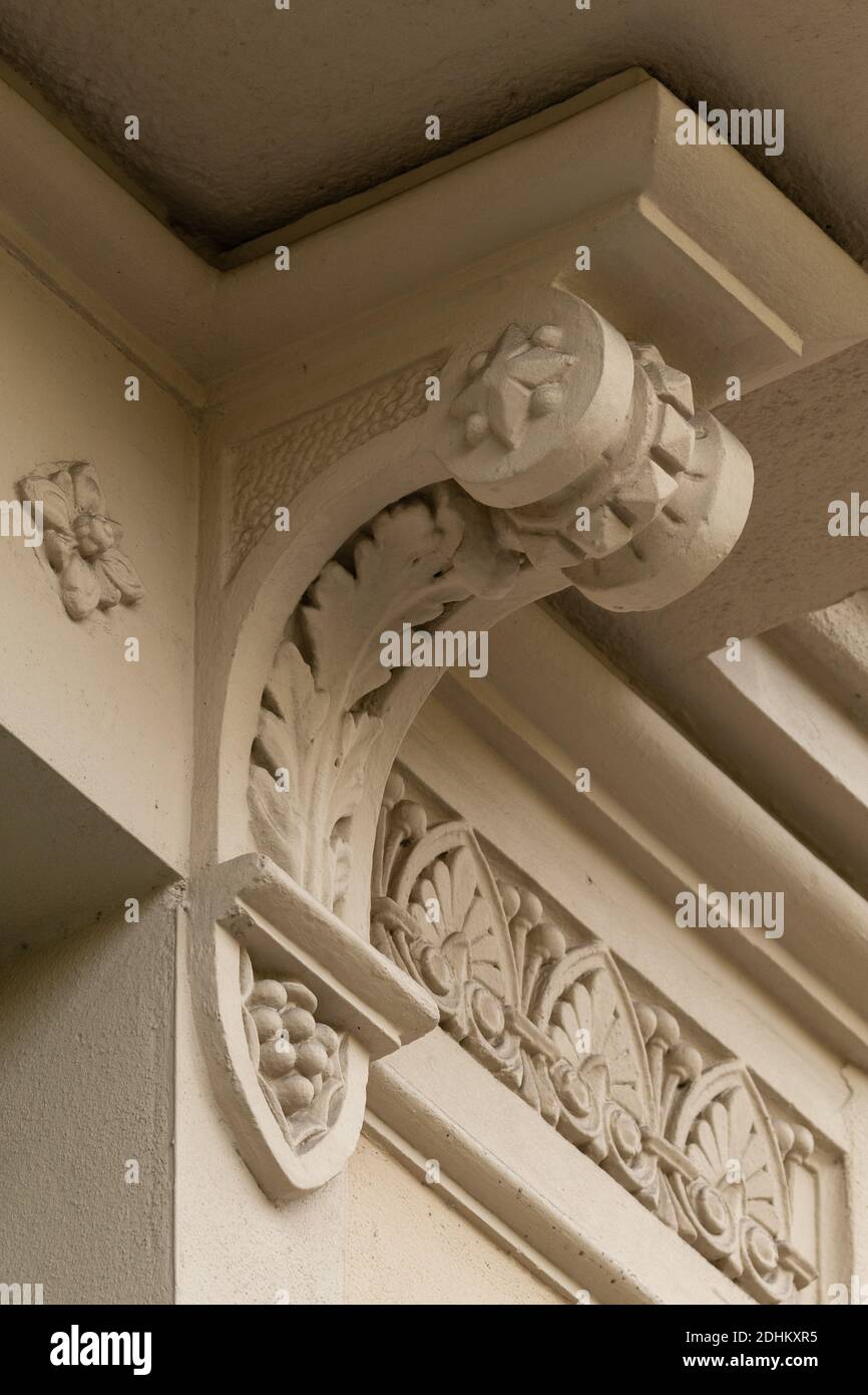 Elements of architectural decorations of buildings, a beam under the ...