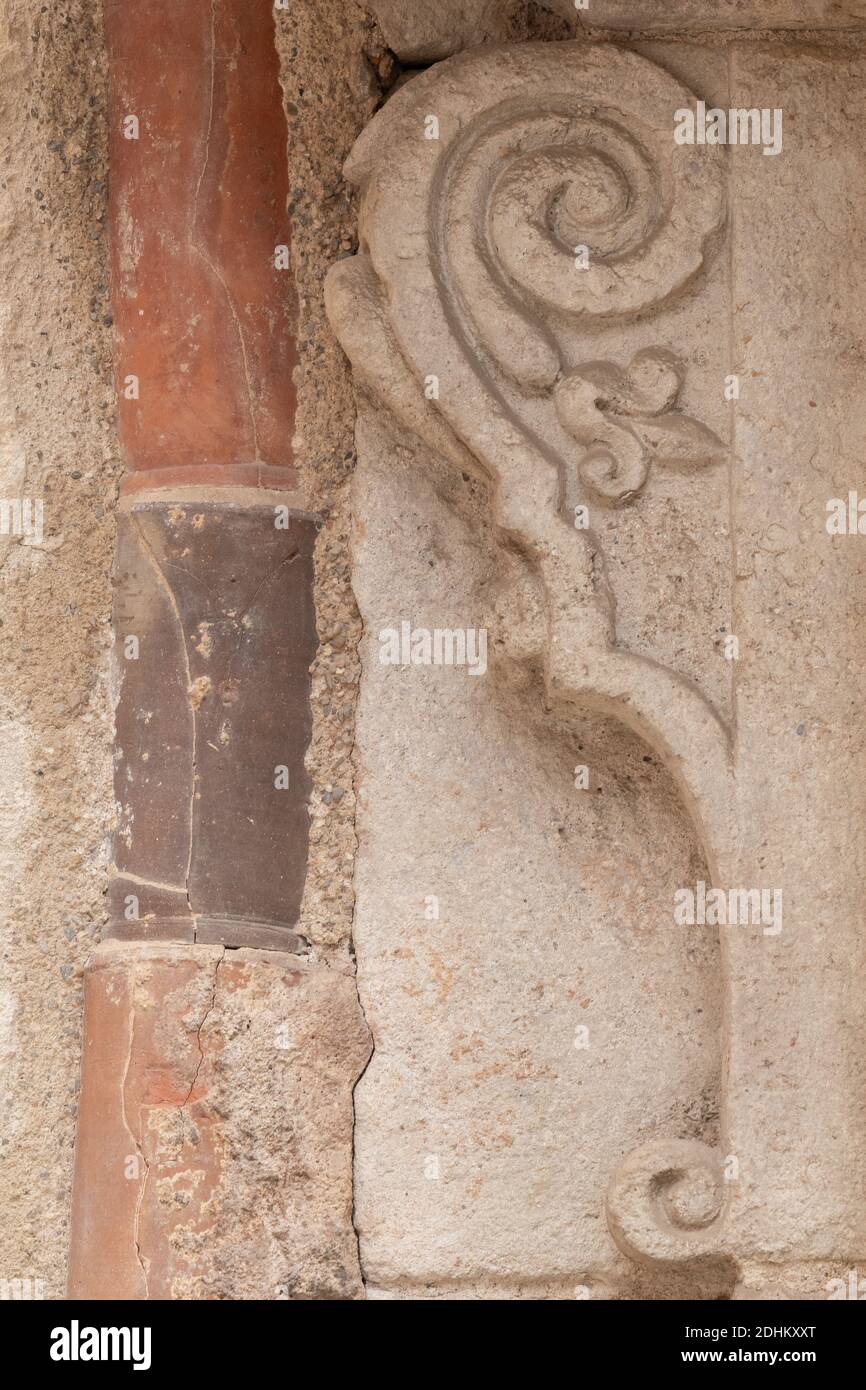 Elements of architectural decorations of buildings, a beam under the ...