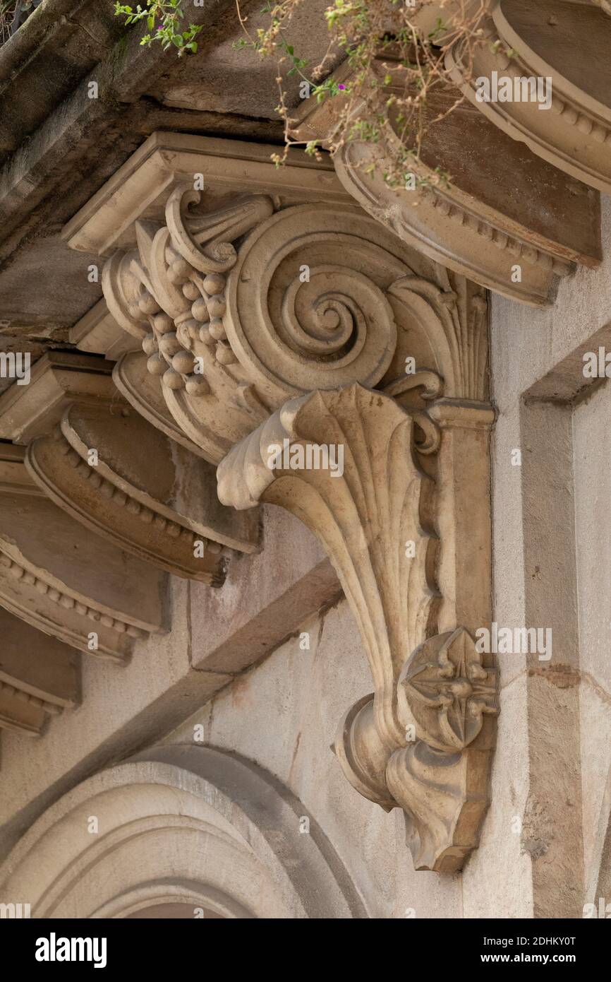 Elements of architectural decorations of buildings, a beam under the ...